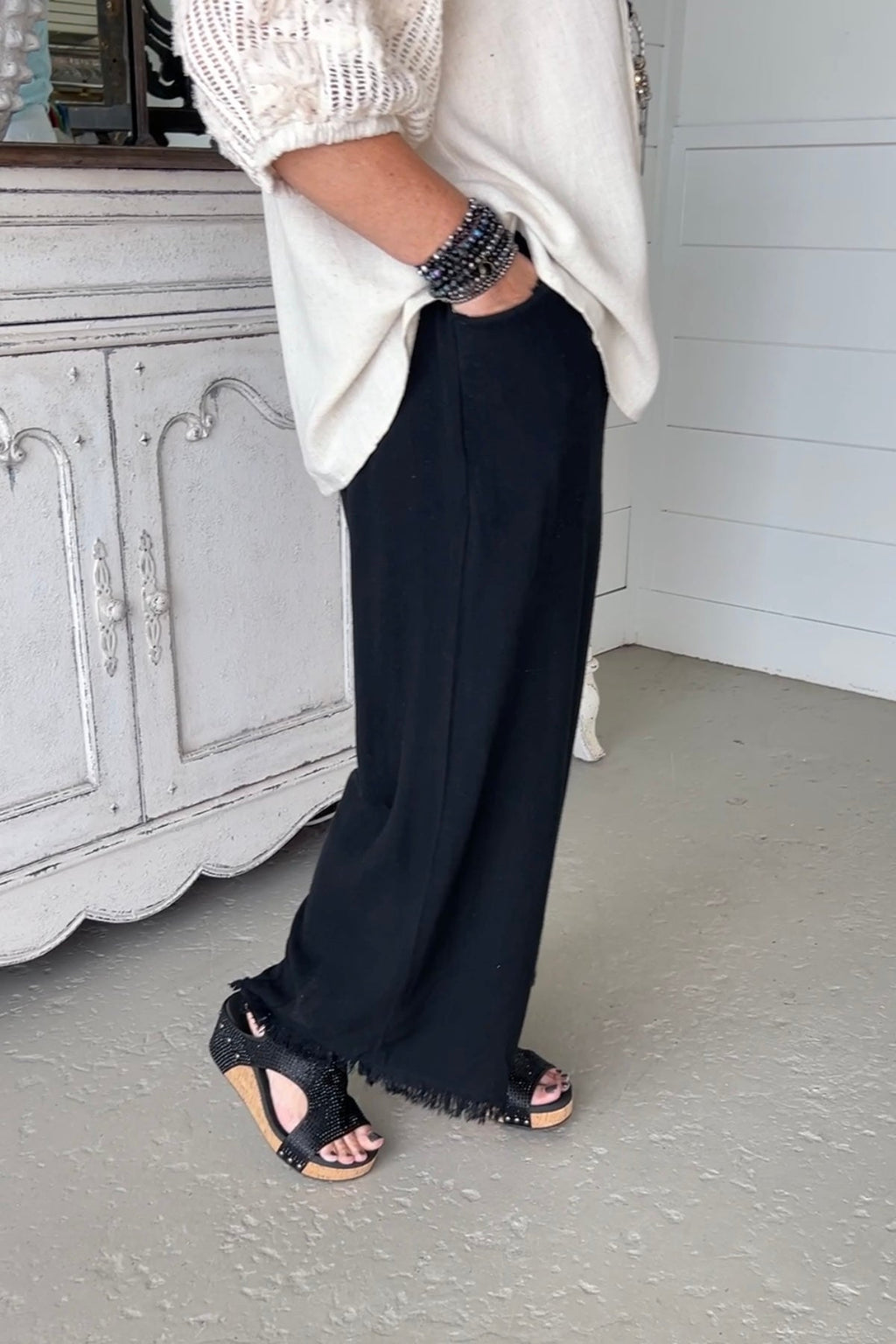 Beachcomber Pant Black by Umgee – carol's boutique
