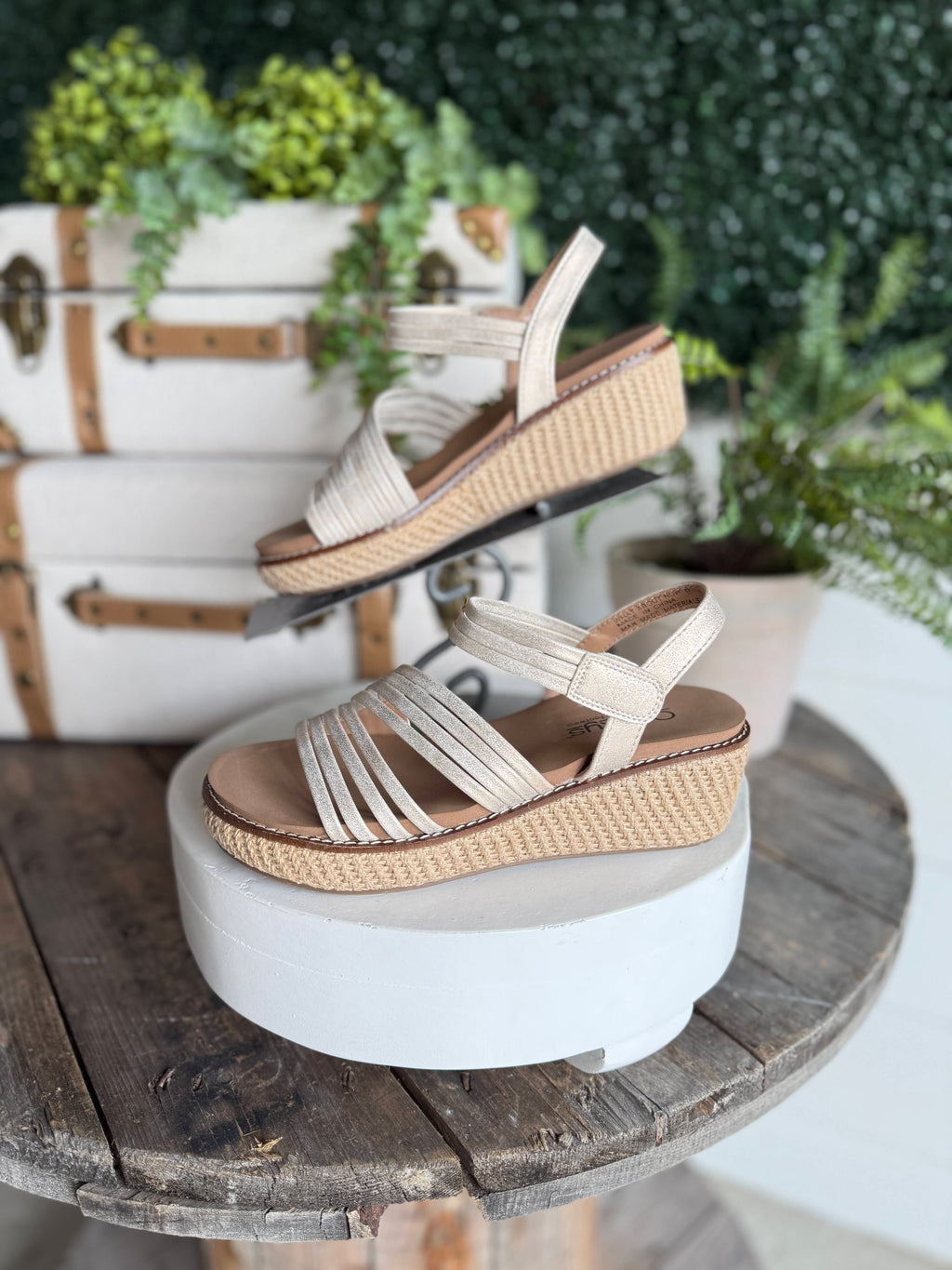 What About Now Sandals Gold by Corky’s – carol's boutique