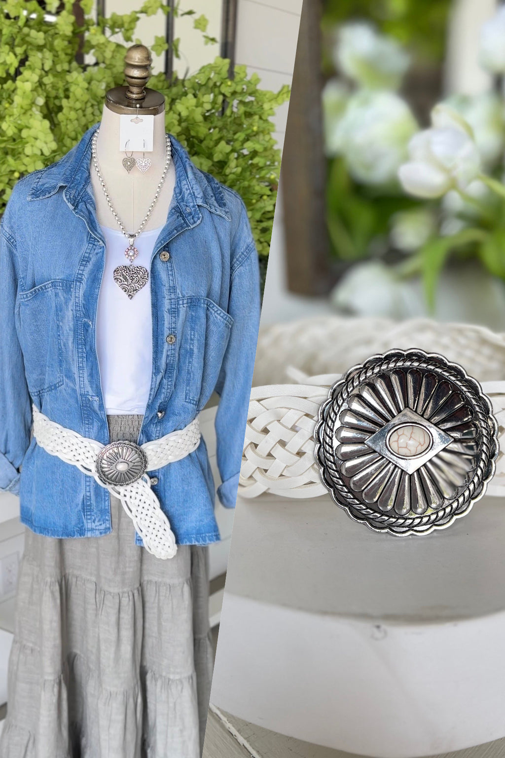 Fab Belt Silver/White – carol's boutique