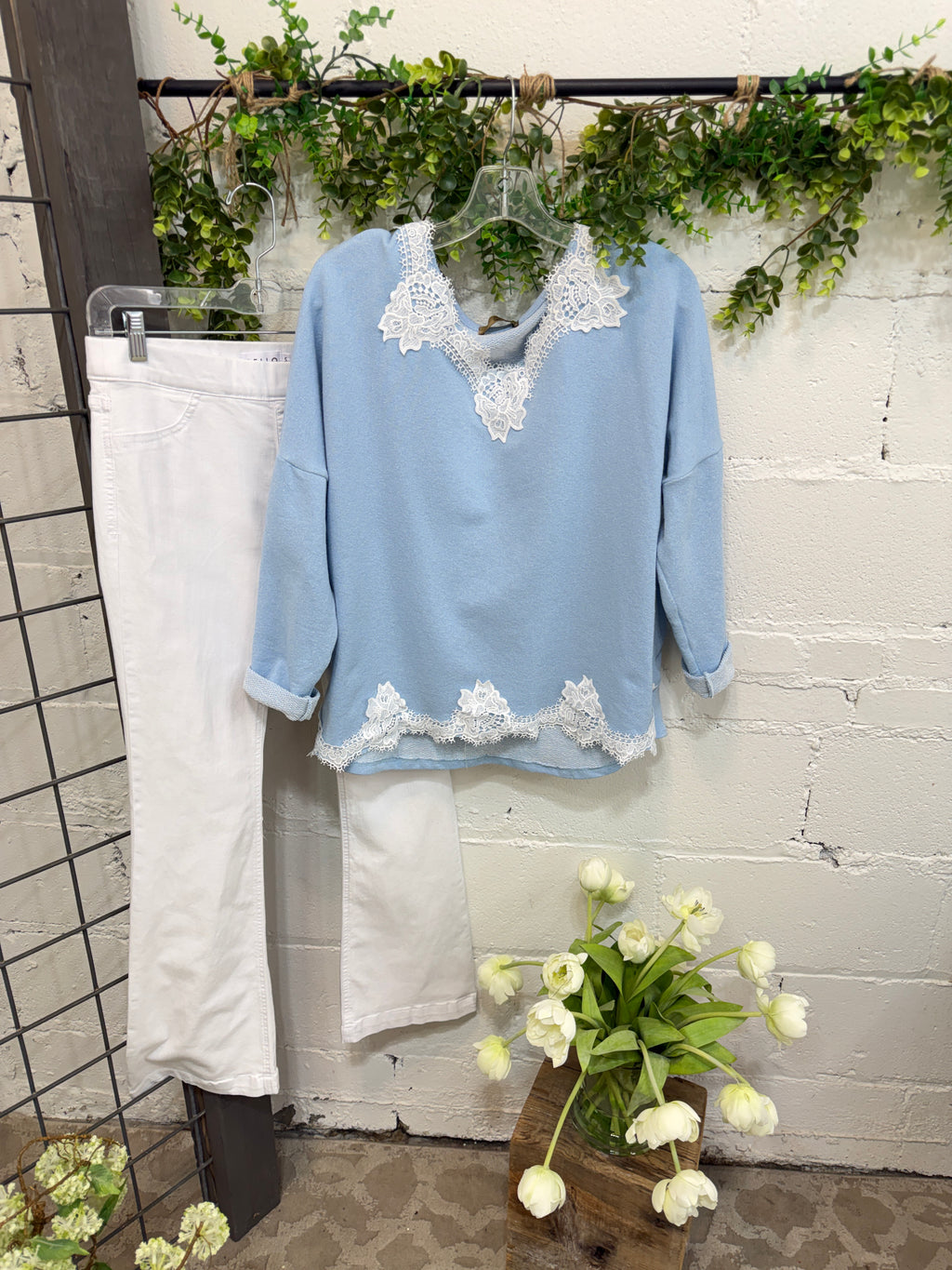 Deanna Top Lt Blue – carol's boutique